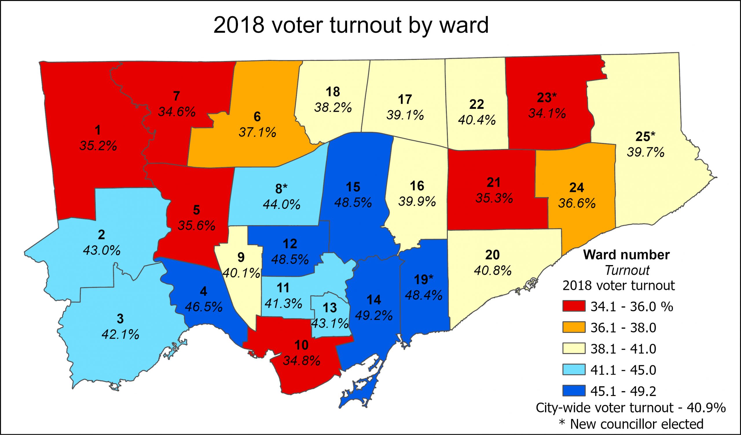 ELECTION Mapping Municipal Election Voter Turnout Spacing Toronto