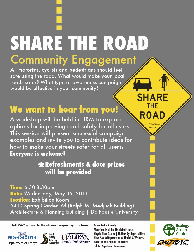 Share the Road Community Engagement Session - May 15, Halifax - Spacing ...