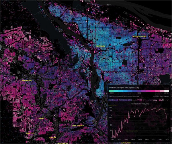 Visualizing Portland's age in seductive, coloured maps - Spacing ...