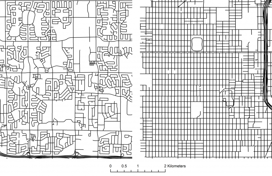Quick comparisons between Toronto's and Chicago's street grids ...