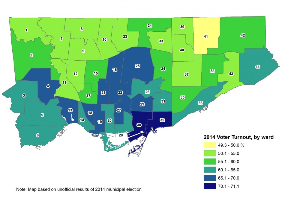 Toronto’s mayoral election in five more maps - Spacing Toronto ...