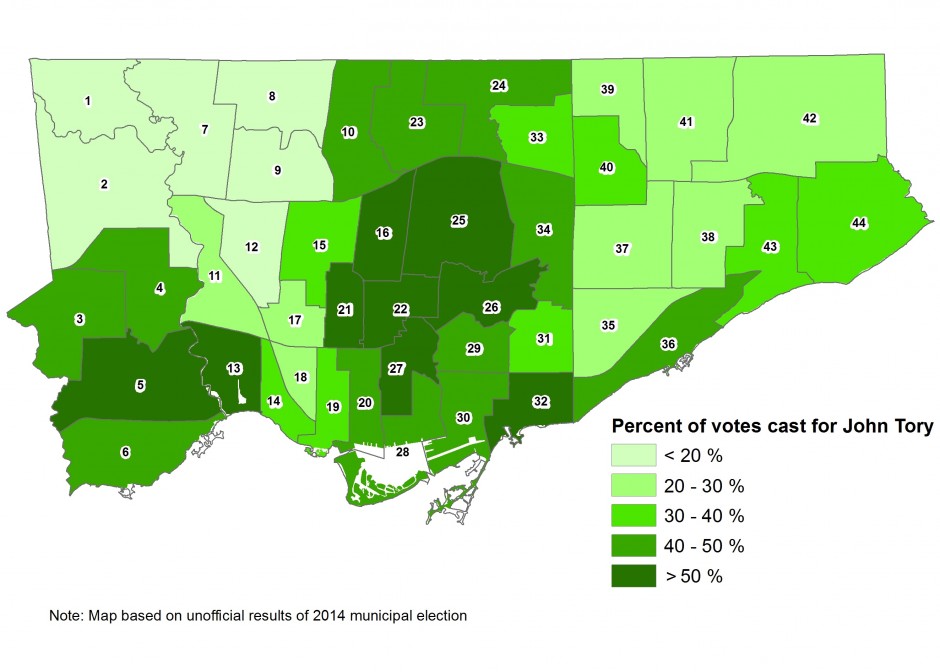 Toronto’s mayoral election in five more maps - Spacing Toronto ...