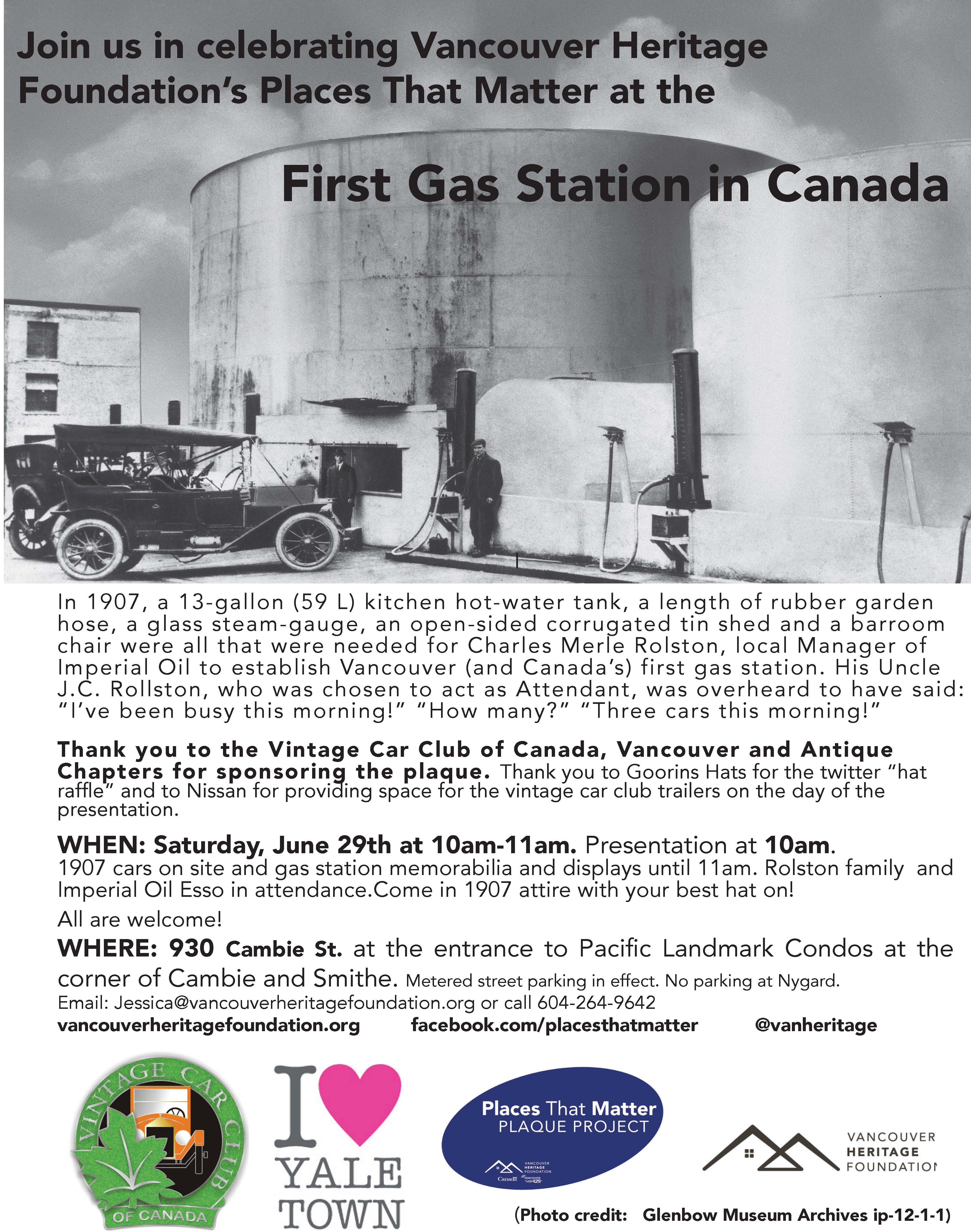 Vancouver Heritage Foundation’s Places That Matter: First Gas Station ...